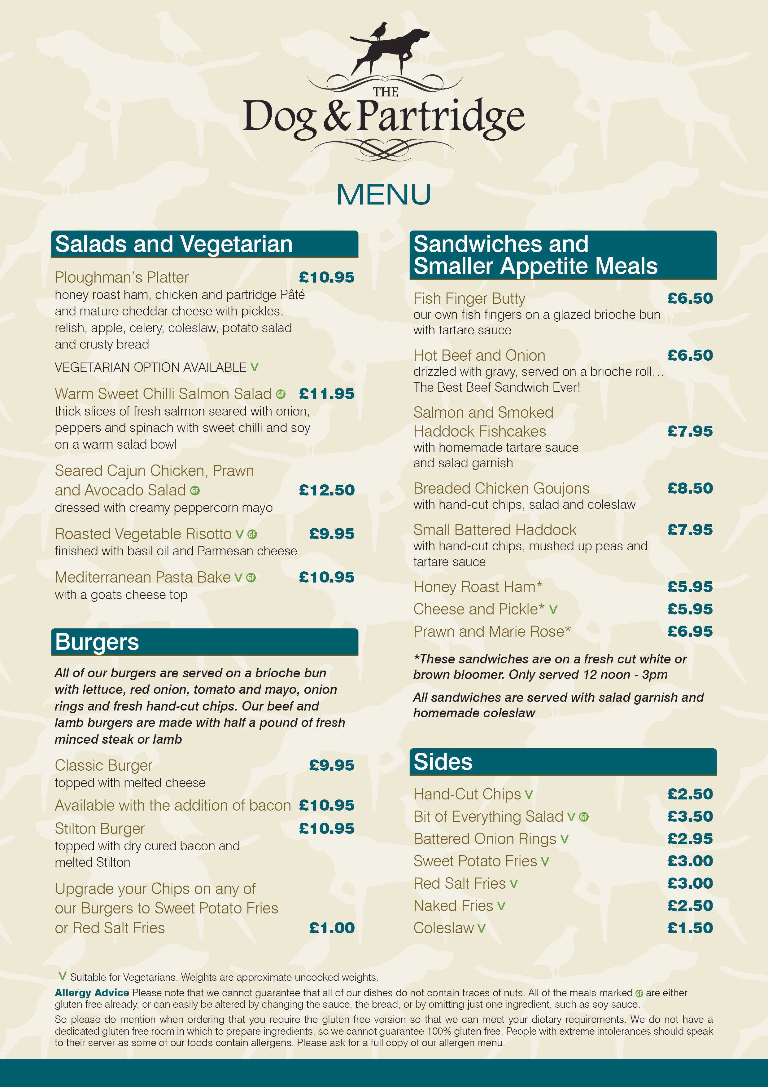 Food | The Dog and Partridge, Chorley